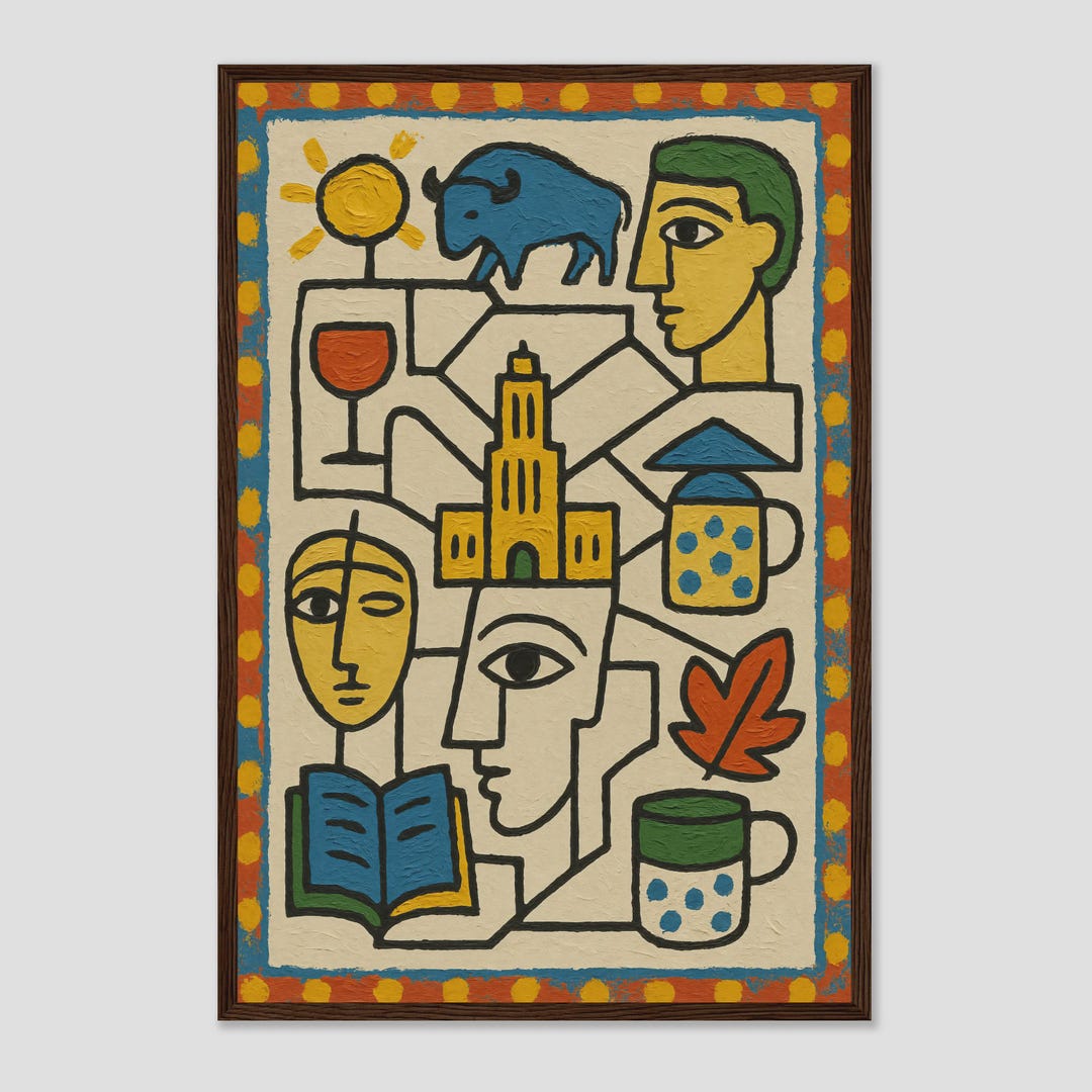Buffalo Painting Print Cubist Picasso Style Wall Art - Etsy