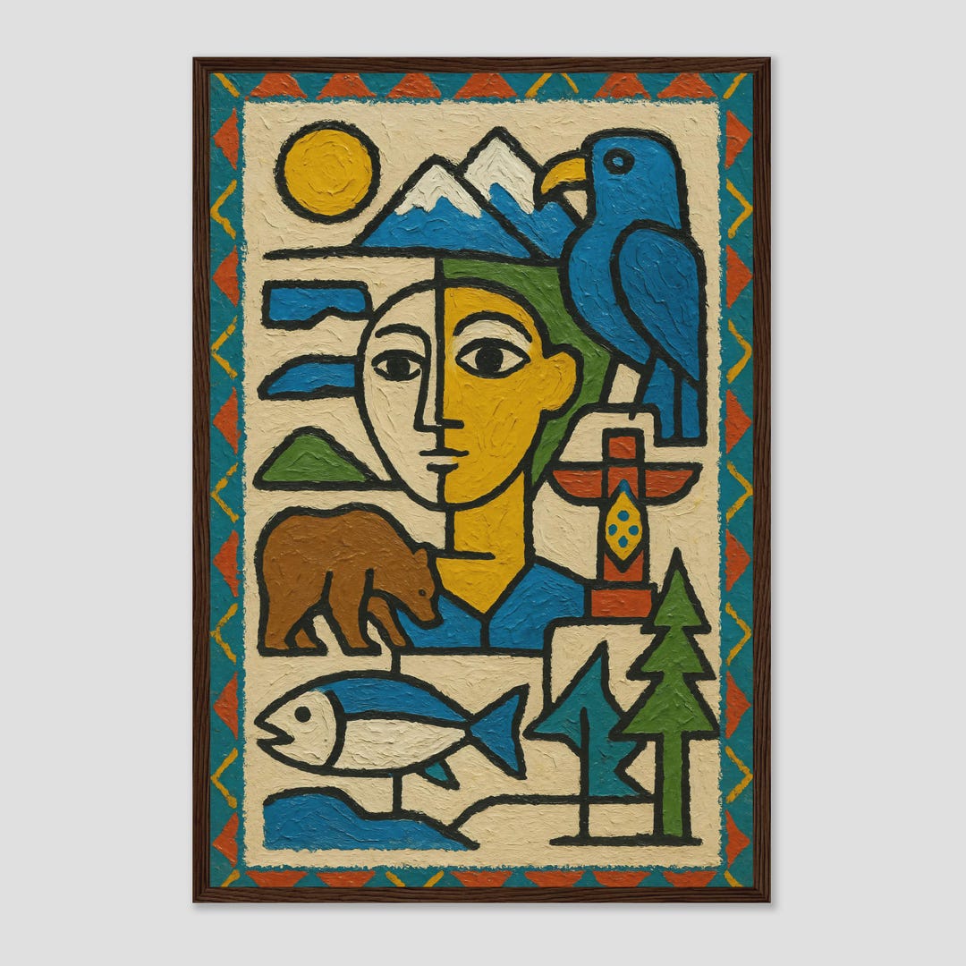 Denali Cubist Abstract Mountain Wilderness Wall Art - Etsy