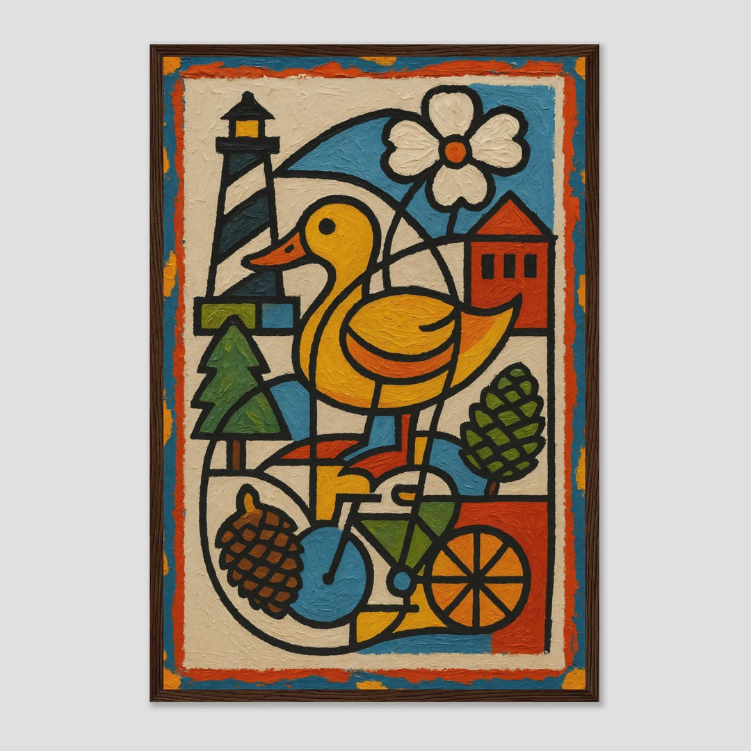 Duck NC Picasso Coastal Collage Print - Etsy