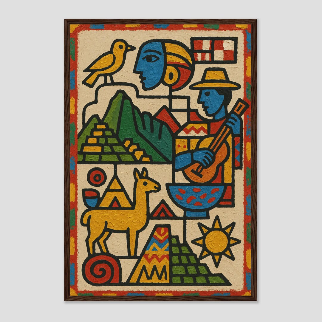 Machu Picchu Picasso Abstract Peru Print - Etsy