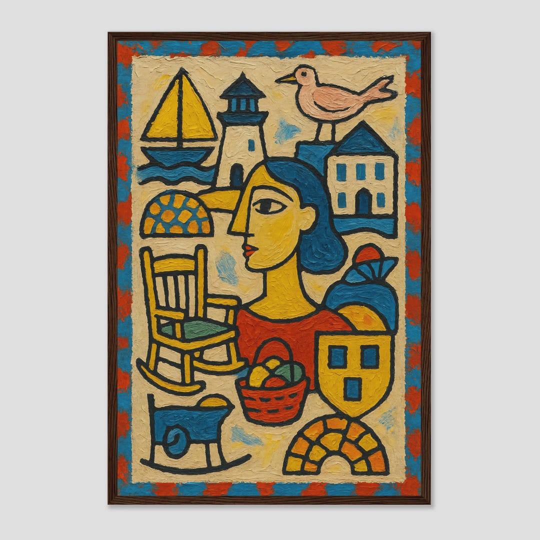 Edgartown Cubist Abstract Coastal Town Art - Etsy