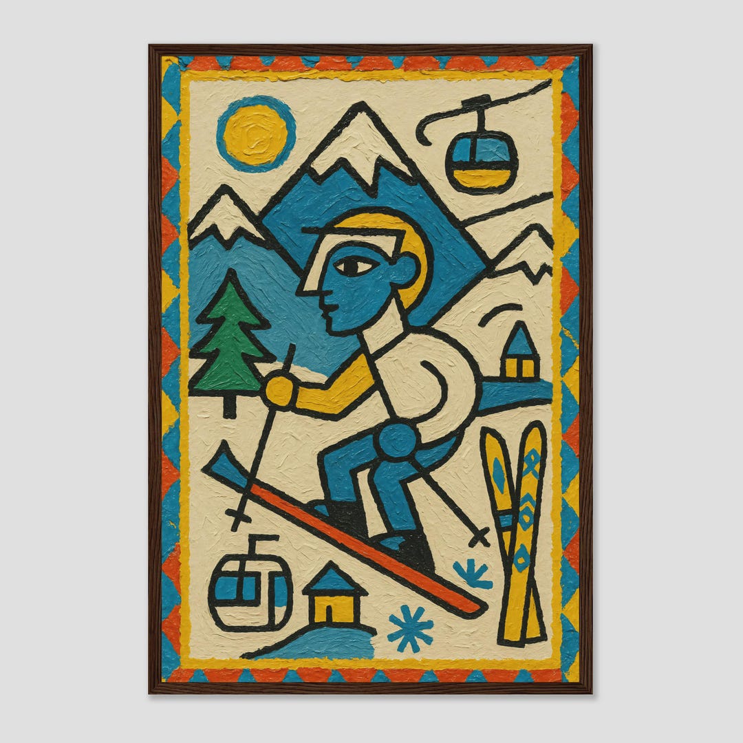 Whistler Mountain Cubist Travel Wall Art Print - Etsy