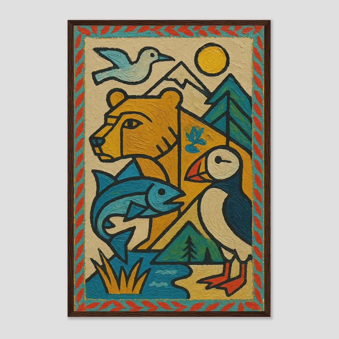 Katmai National Park Cubist Art Print - Etsy