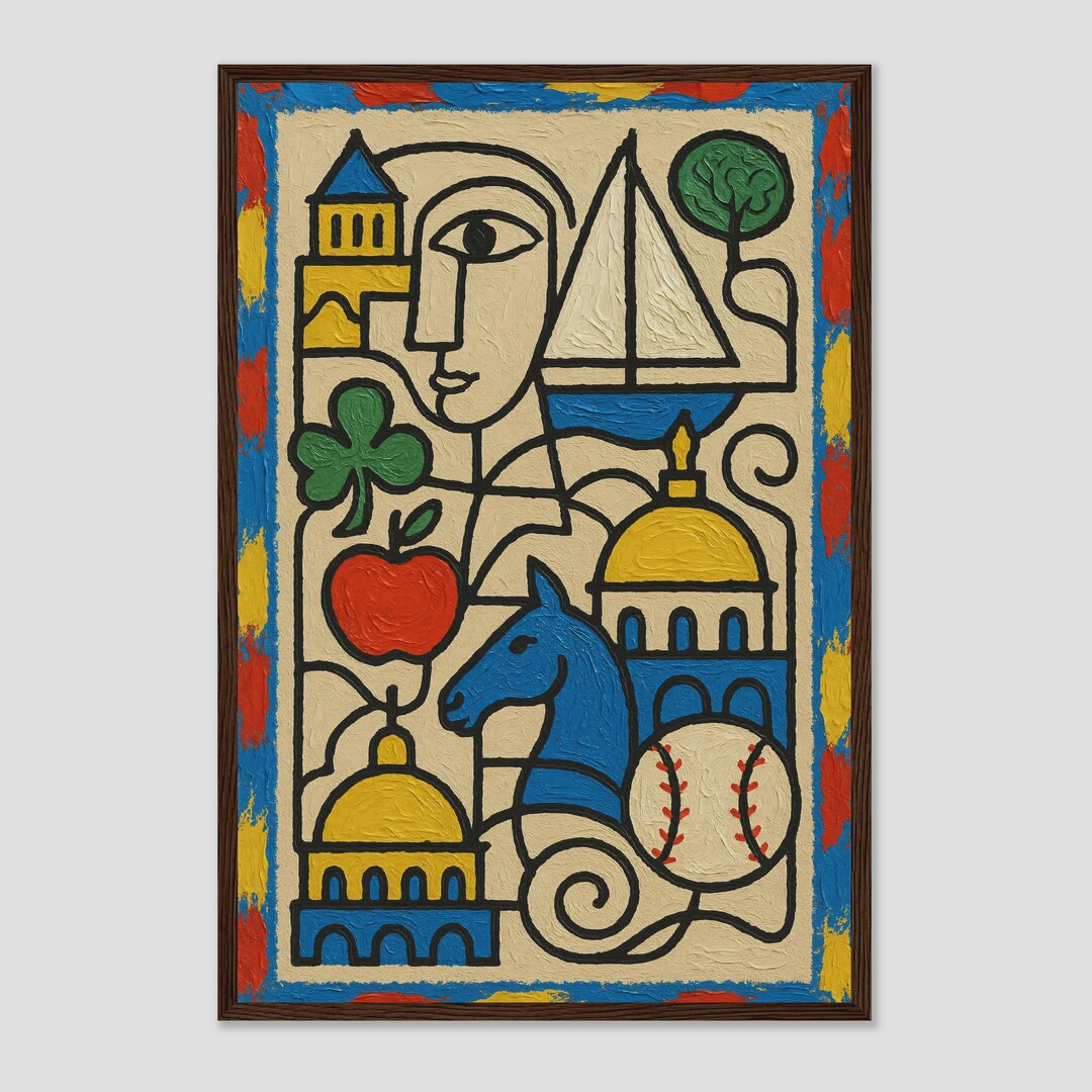 Boston Picasso Urban Abstract Wall Art - Etsy