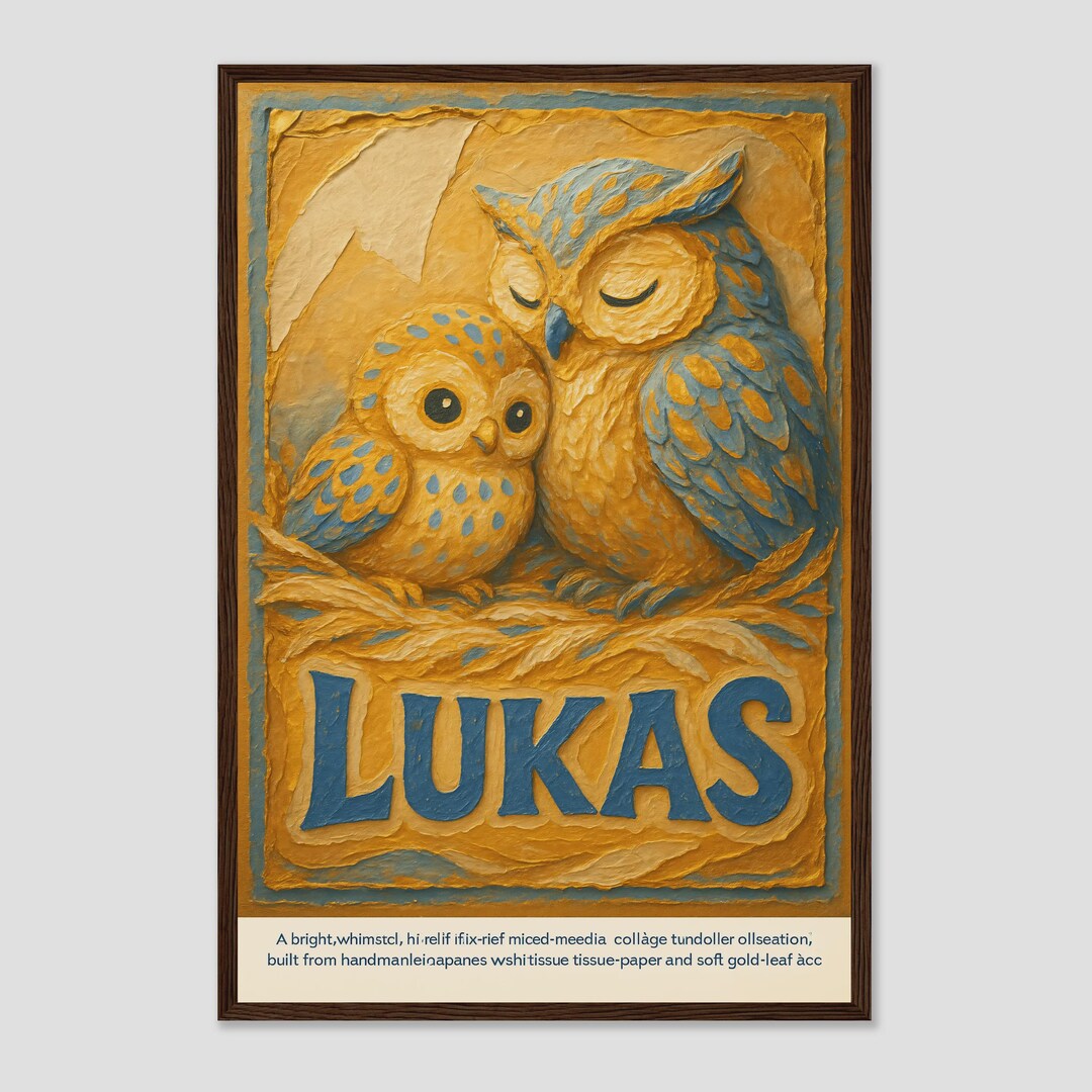 Lukas Owl Cuddle Night Nursery Wall Art - Etsy