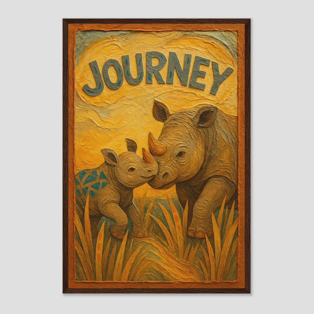 Baby Rhino Safari Nursery Collage - Etsy