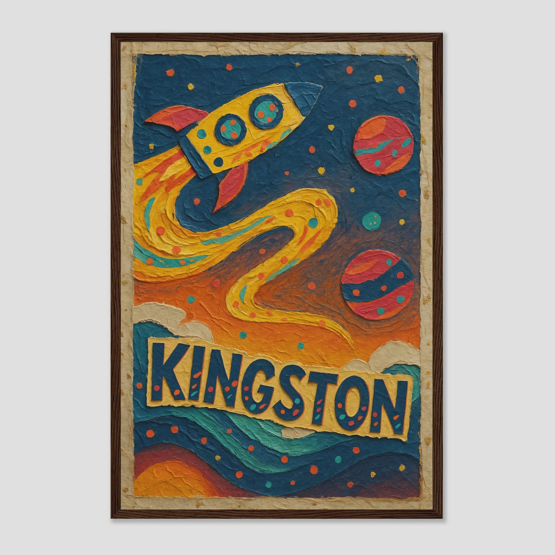 Spaceship Stardust Trail Kids Art Print - Etsy