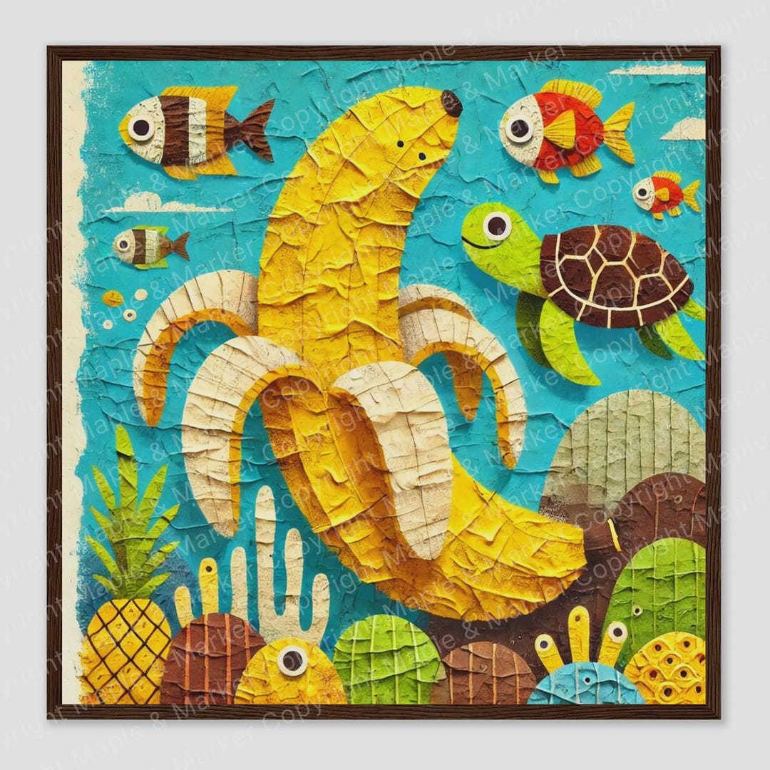 Banana Reef Maldives Ocean Collage Art - Etsy