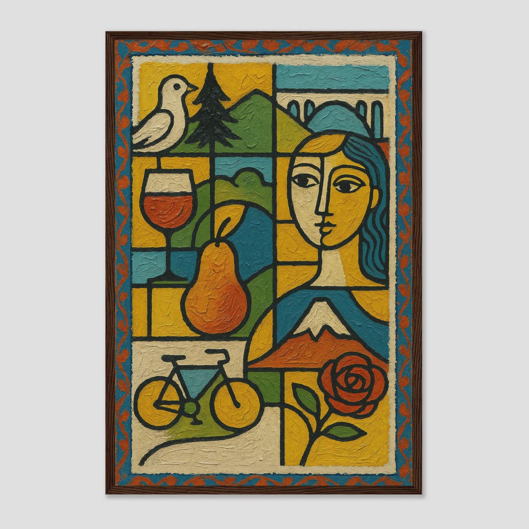 Newberg Picasso Inspired Wall Art — Oregon Wine Country - Etsy