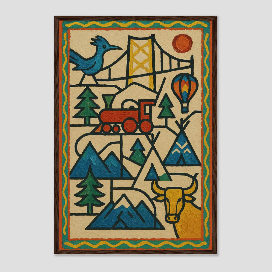 Canon City Picasso Cubist Desert Wall Art - Etsy