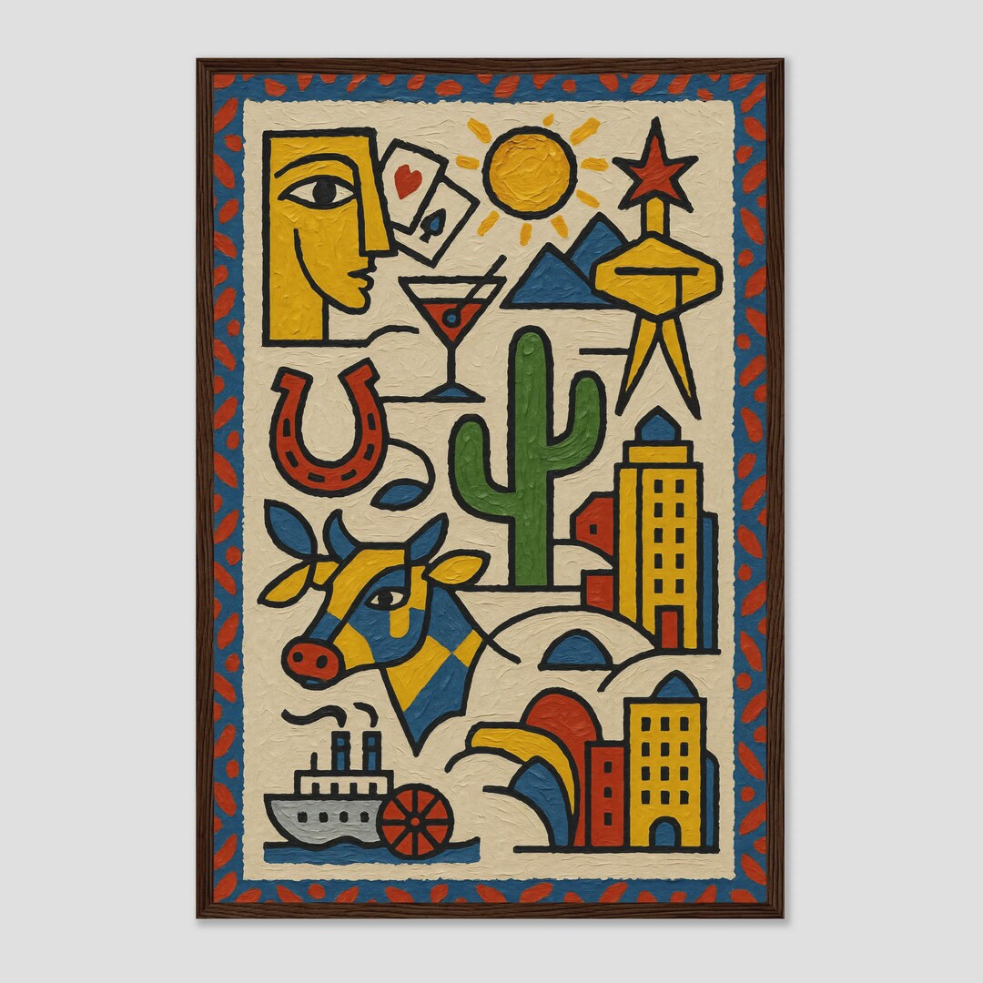 Laughlin Desert Cubist Abstract Wall Art - Etsy