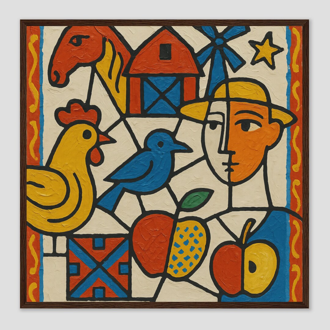 Lancaster Picasso Abstract Town Wall Art - Etsy