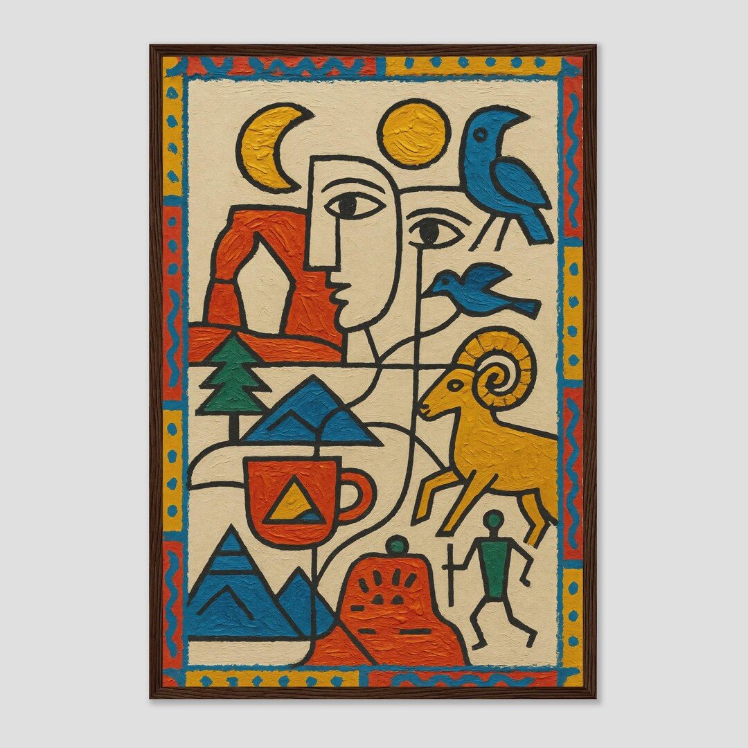 Moab Modern Cubist Desert Wall Art Print - Etsy