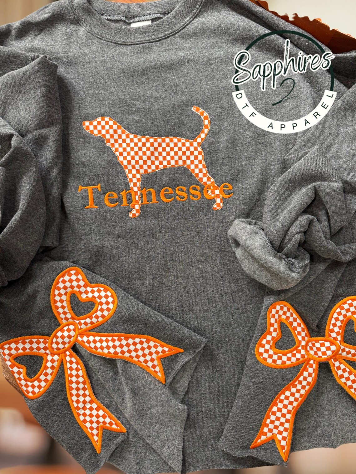 Embroidered/tennessee Hound Dog/ Checkered Dog/sweatshirt/personalized ...