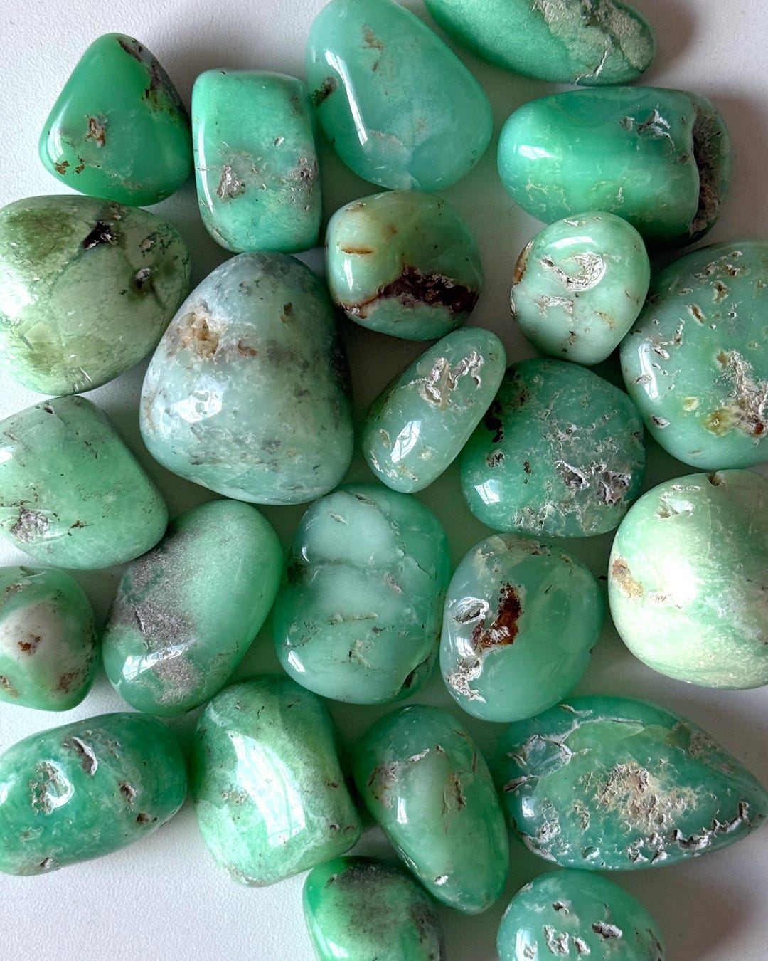 Chrysoprase Tumbled Stone: Reiki Healing Crystal for Compassion ...