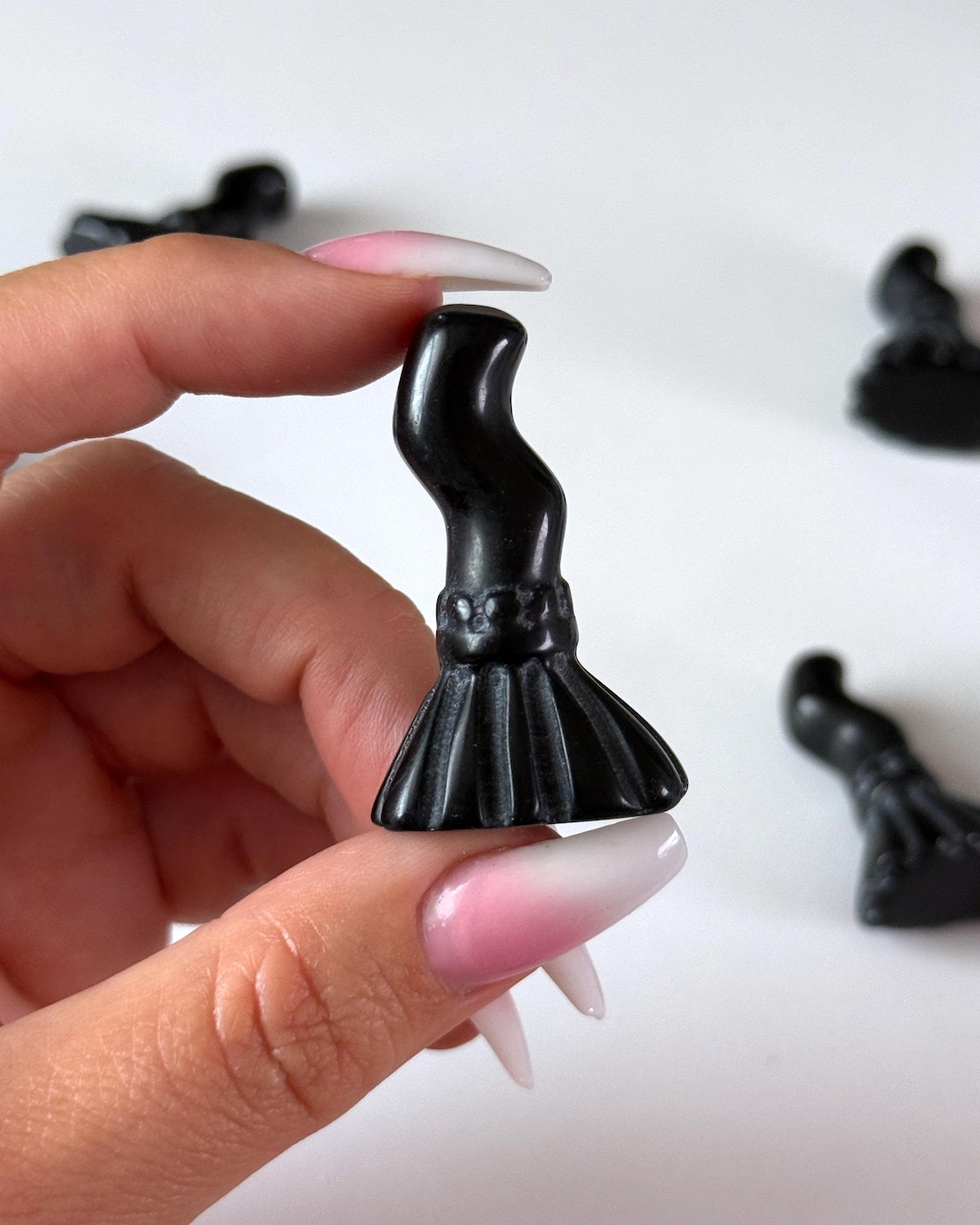 Black Obsidian Witch Broom Carving | Protection | Grounding | Clarity ...