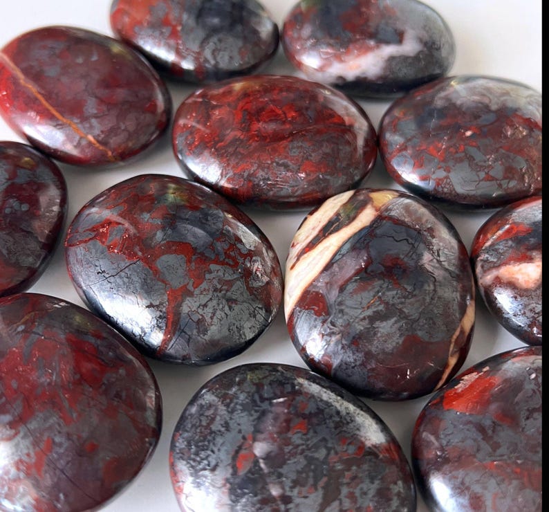Jaspilite Palm Stone | Red Jasper and Hematite | Grounding | Emotional ...