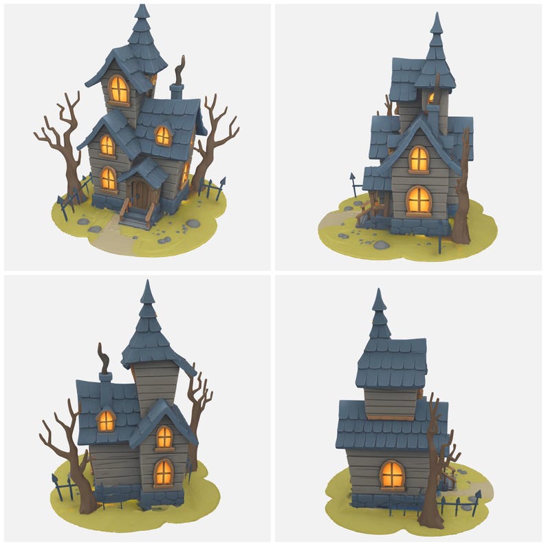 Haunted House STL File | Spooky Halloween Decor | Cute Haunted Mansion ...