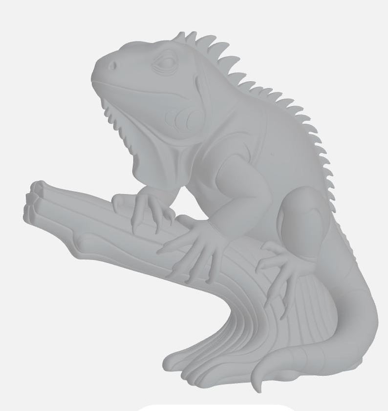 Iguana Statue 3D Model STL File | Reptilian Sculpture for Home/office ...