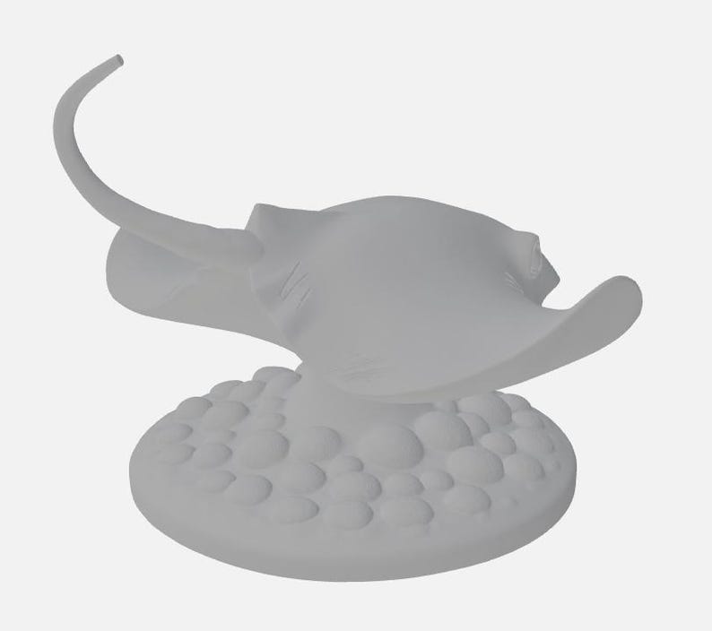 Stringray Statue 3D Model STL File | Elegant Creature Sculpture for ...