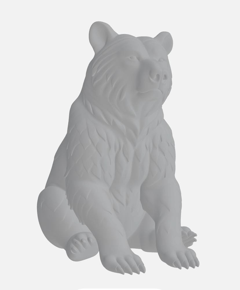Bear Statue 3D Model STL File | Majestic Wildlife Sculpture for Home ...