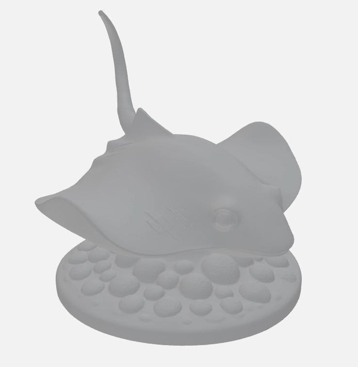 Stringray Statue 3D Model STL File | Elegant Creature Sculpture for ...