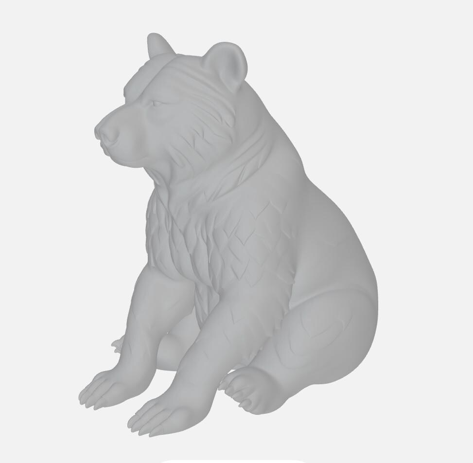 Bear Statue 3D Model STL File | Majestic Wildlife Sculpture for Home ...