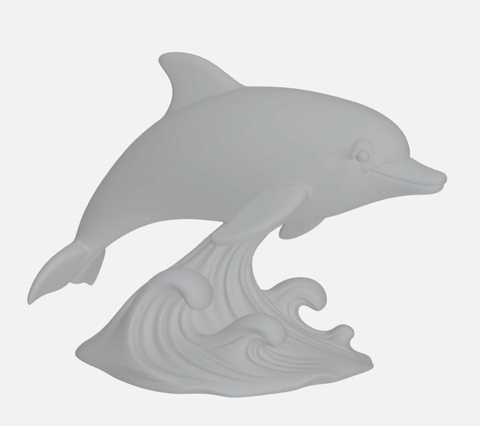 Dolphin Statue 3D Model STL File | Friendly Ocean Creature Sculpture ...