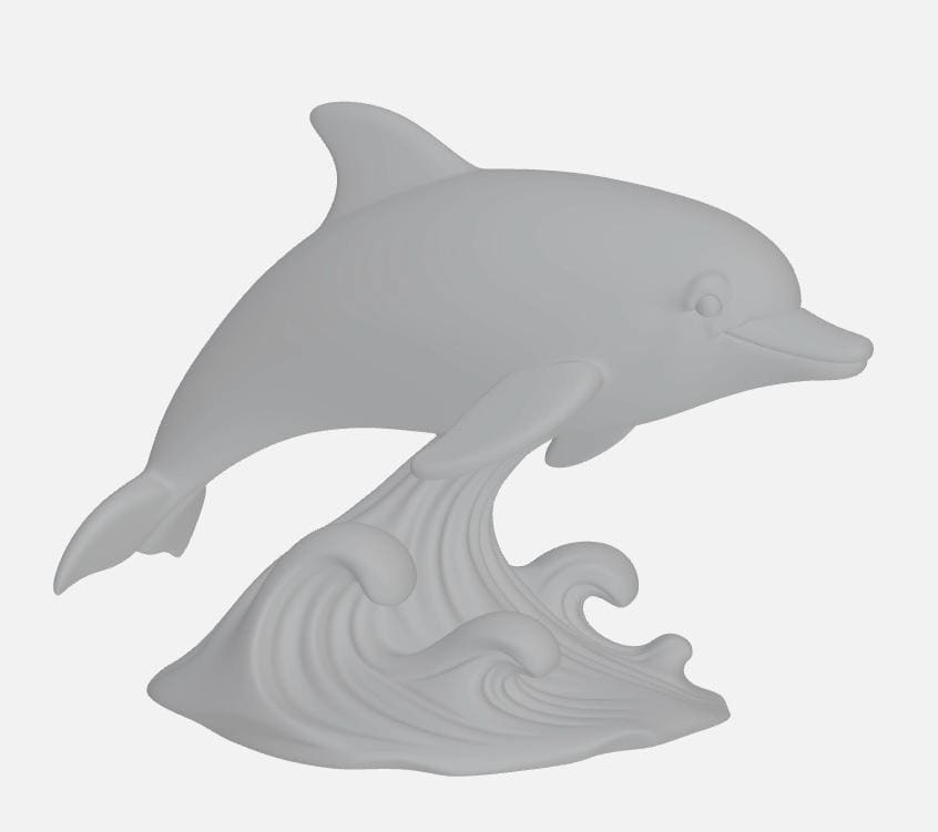 Dolphin Statue 3D Model STL File | Friendly Ocean Creature Sculpture ...