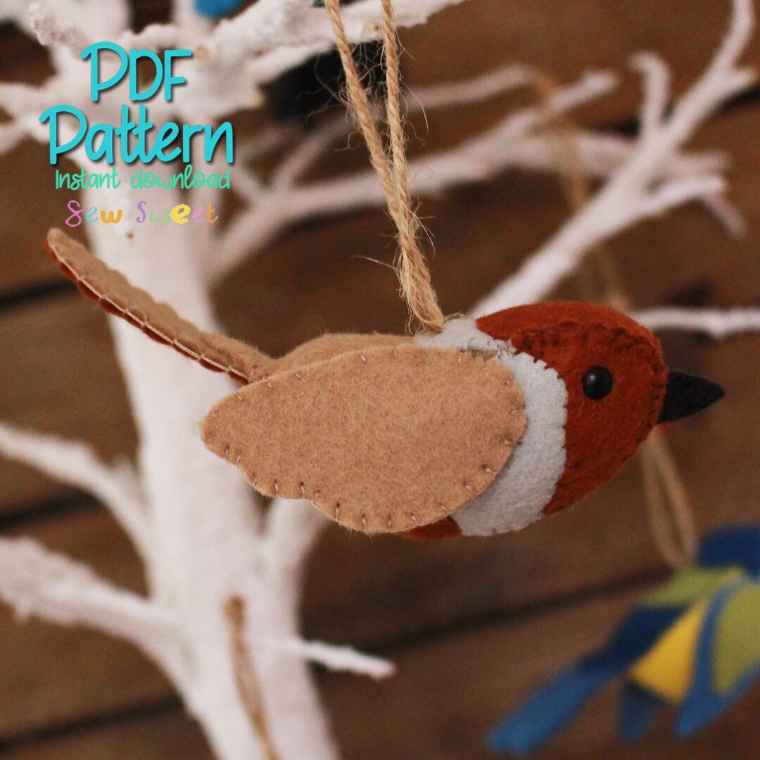 Partridge Digital Pdf Sewing Pattern Tutorial for Wool Felt Hand Sewn ...