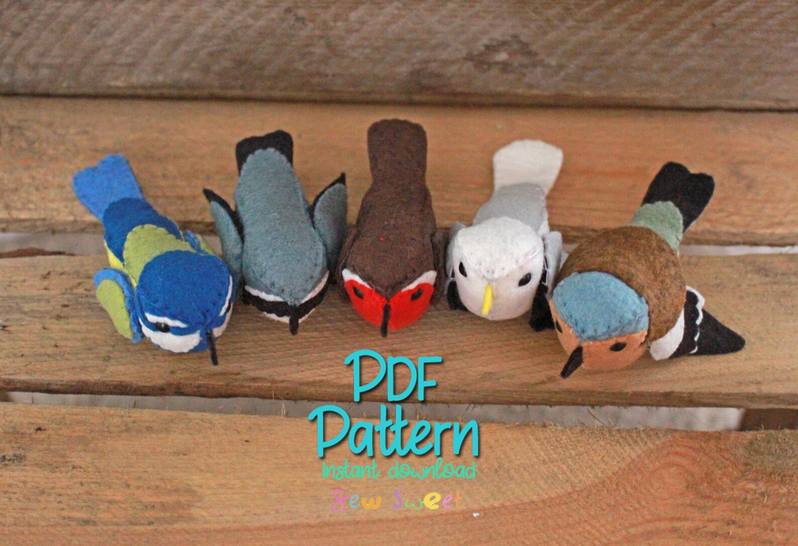 Chaffinch Digital Pdf Sewing Pattern Tutorial for Wool Felt Hand Sewn ...