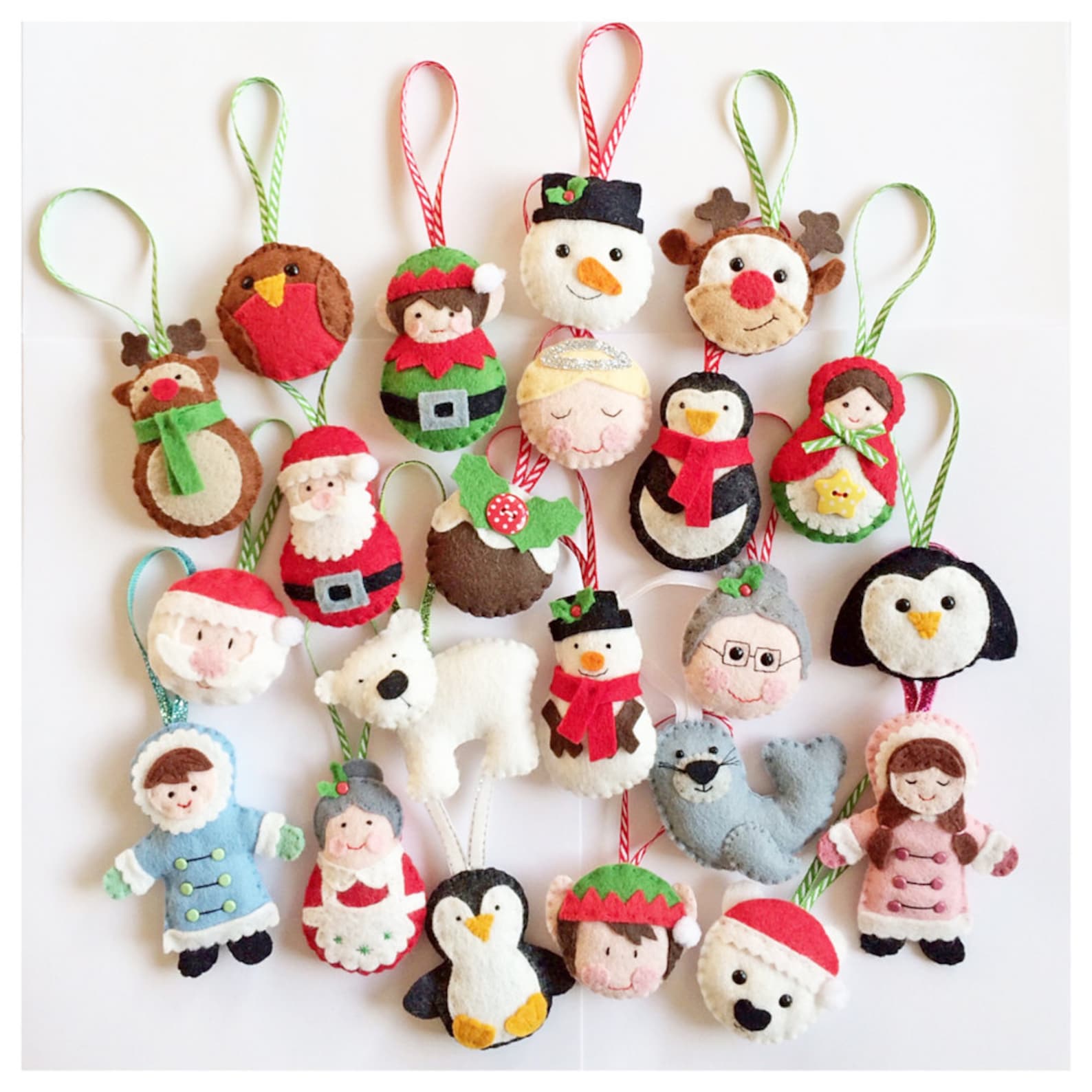 Eskimo Kisses Christmas Ornament Decorations - Pdf Pattern, Sewing ...
