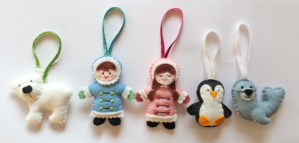 Eskimo Kisses Christmas Ornament Decorations - Pdf Pattern, Sewing ...
