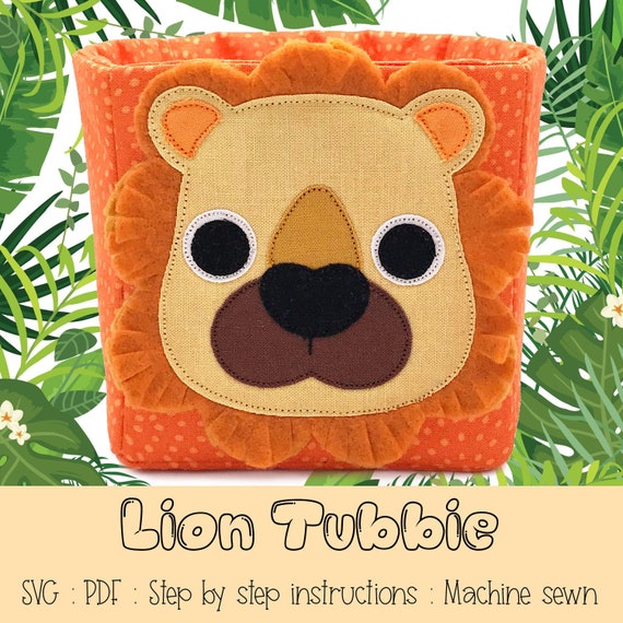 Lion Tubbie storage box PDF SVG sewing pattern | Etsy