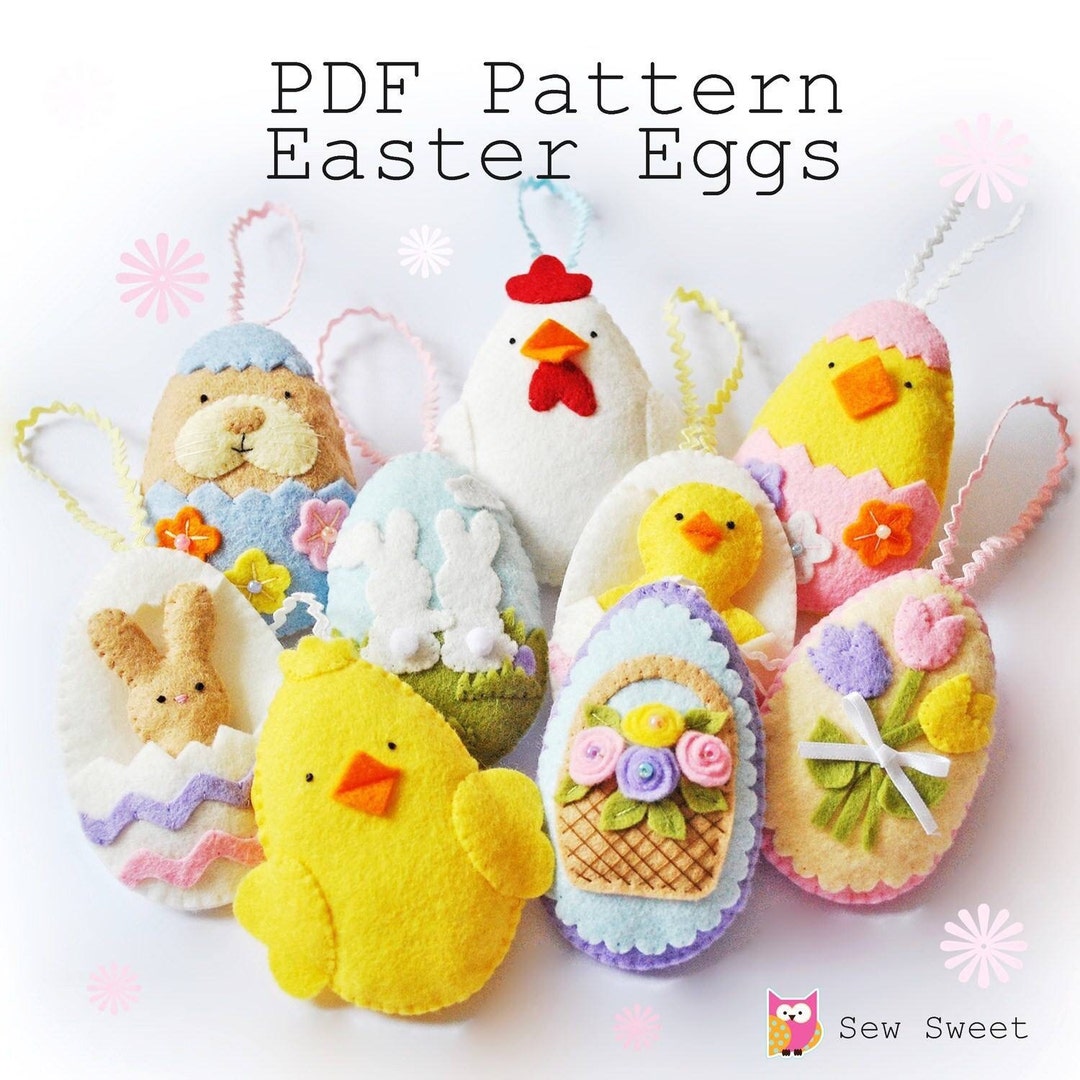 Easter Eggs Set One PDF Pattern, Instant Download, Sew Your Own, Diy ...