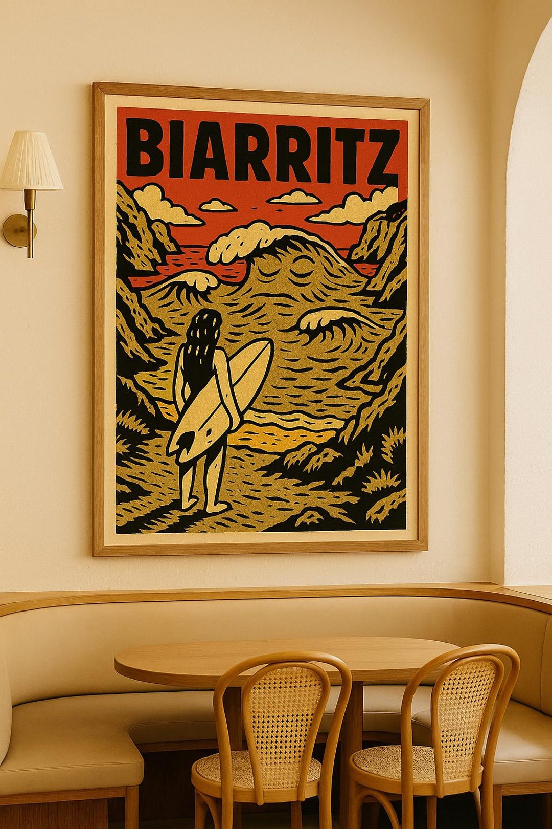 Biarritz Surf Poster: Vintage Punk Rock French Beach Art Print - Etsy