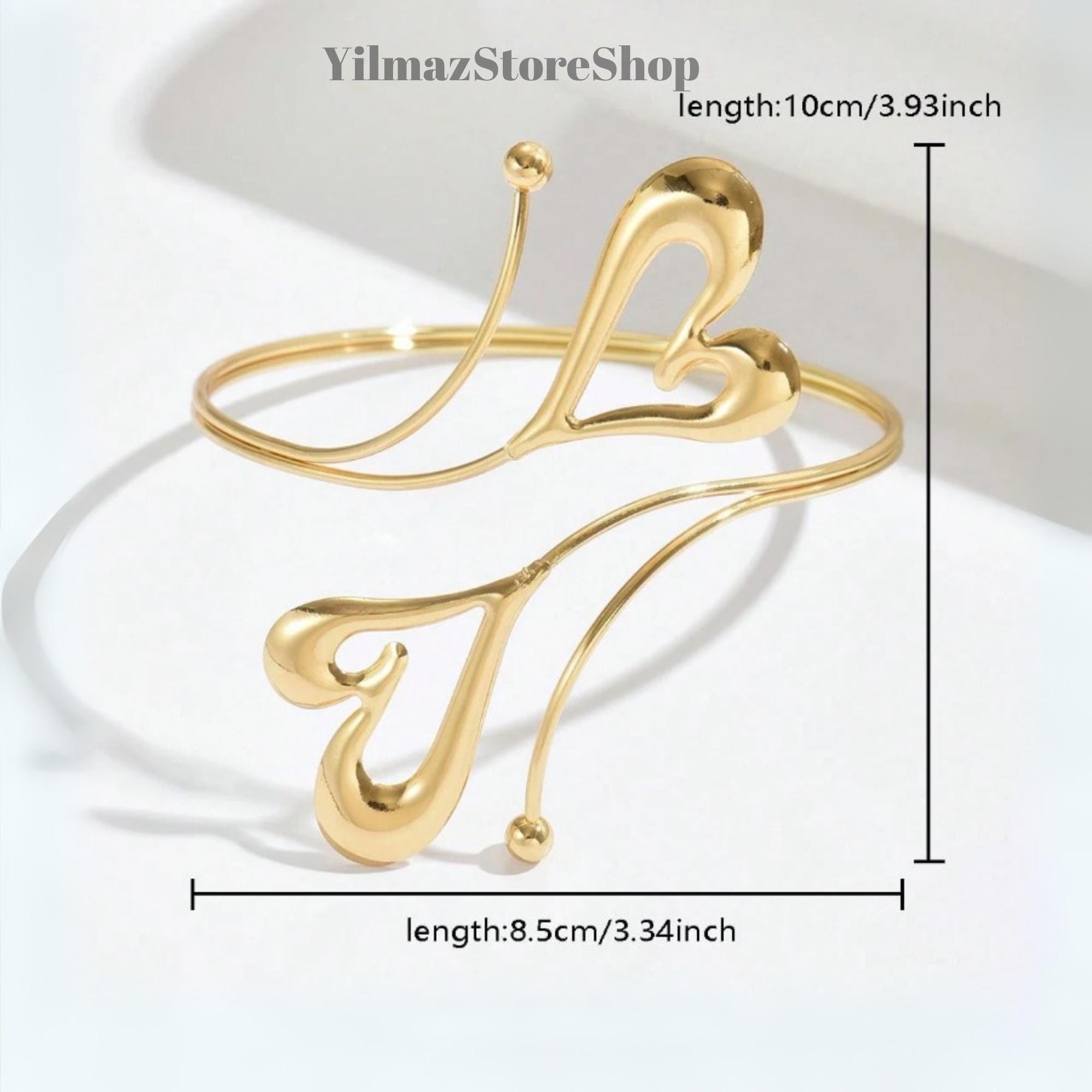 Minimalist Heart Arm Cuff: Adjustable Metal Bangle Bracelet - Etsy