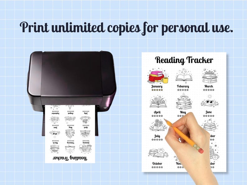 Monthly Reading Tracker Printable Journal Page, Books I've Read, Book ...