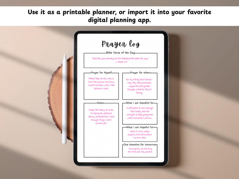 Daily Prayer Printable Journal Log: Daily Reflection Journal, Prayer ...