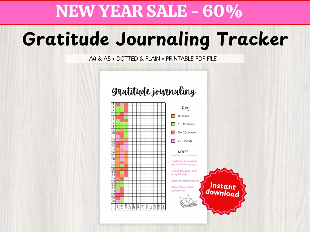 Gratitude Journaling Tracker Printable: Gratitude Worksheet, Daily ...
