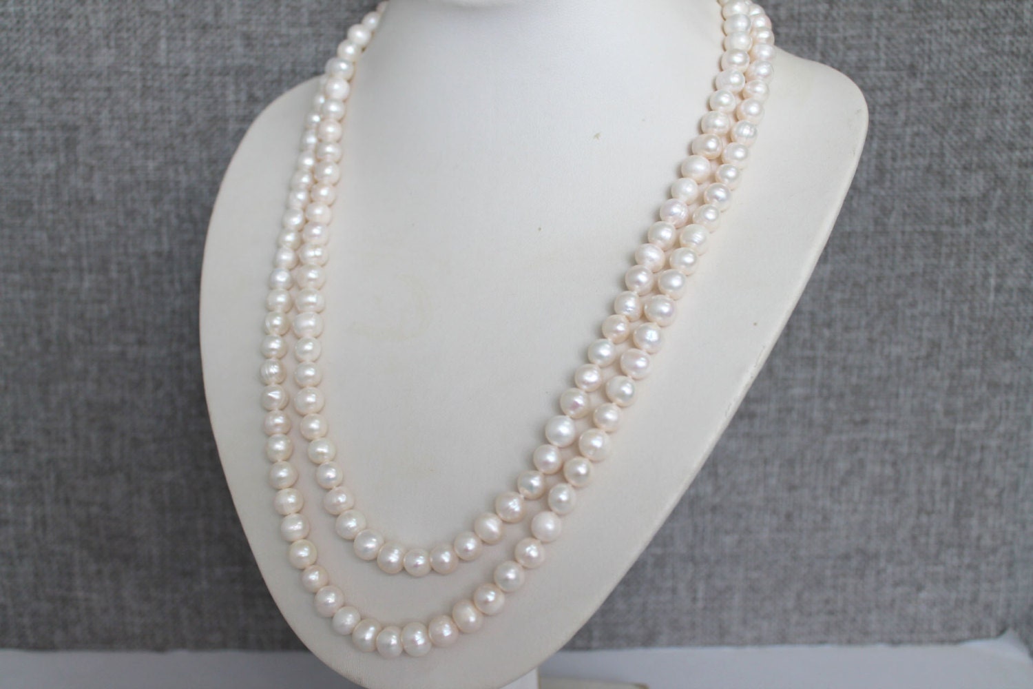 White 8-9mm Freshwater Pearl Rope Necklace - 48 Inch Long - Etsy