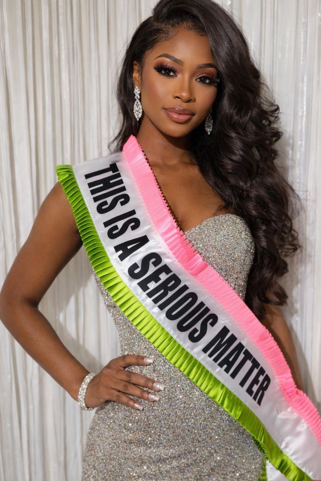 AKA Sorority Pageant Sash, Pink and Green Sash for Founders' Day ...