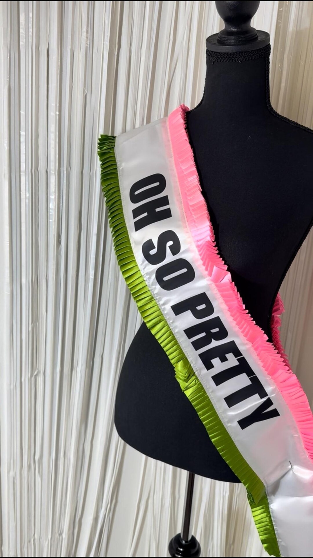 Sorority Pageant Sash, Pink and Green Sash for Founders' Day ...