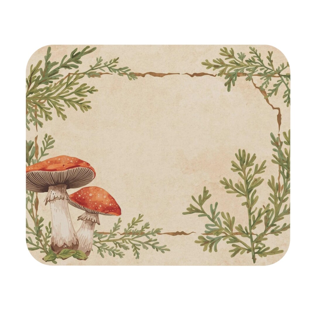 Mosscap Mouse Pad - Woodland Mushroom Goblincore Desk Mat for Work and ...