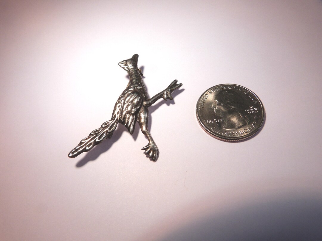 Vintage Cast Sterling 925 Roadrunner Pin Brooch - Etsy