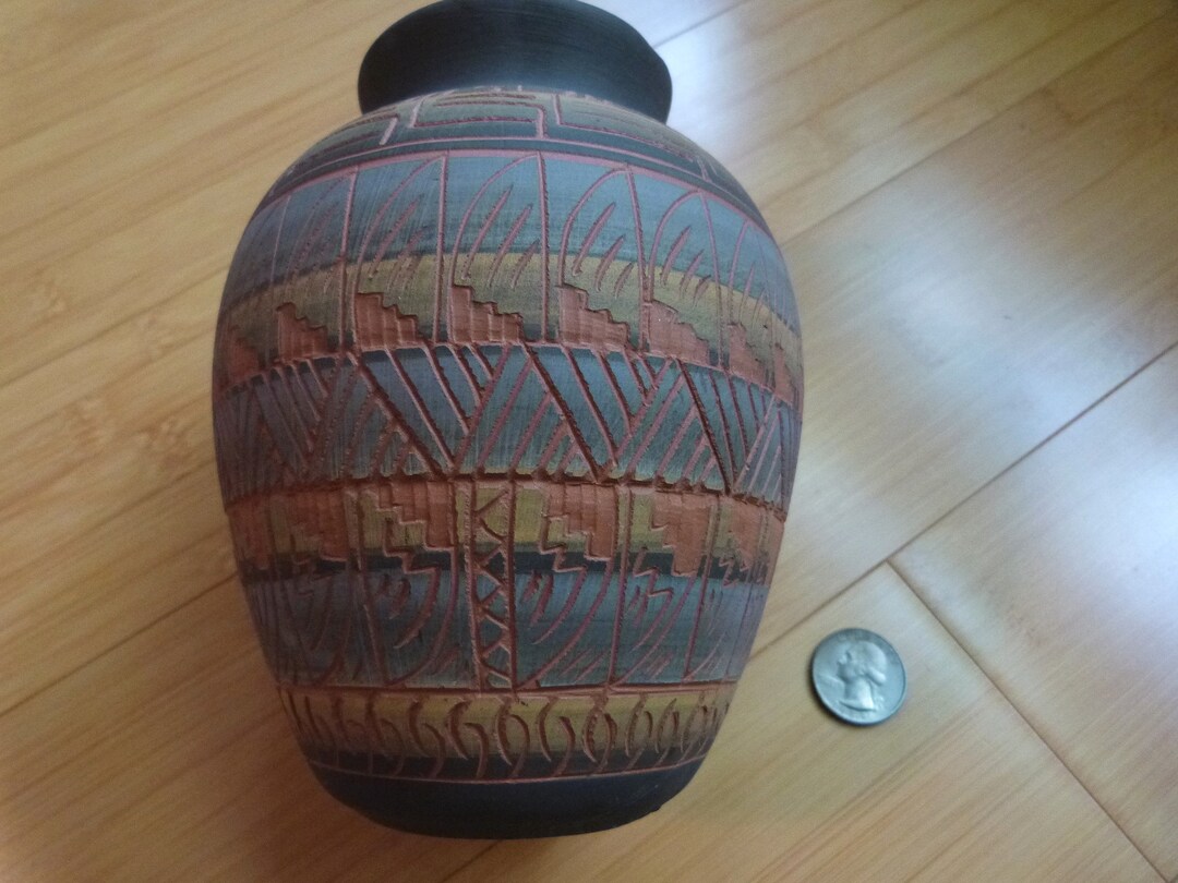 Carved Native American Navajo Pottery Jar Jameson - Etsy