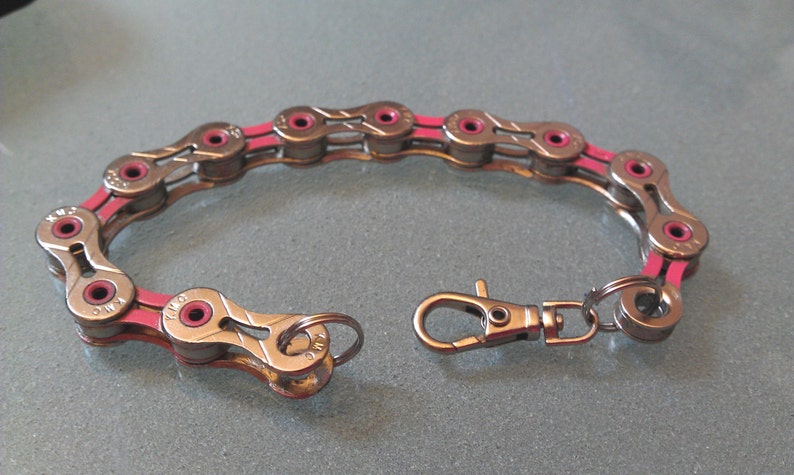 Breast Cancer Awareness Pink Ribbon Bike Chain Bracelet - Etsy