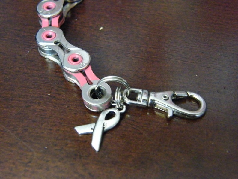 Breast Cancer Awareness Pink Ribbon Bike Chain Bracelet - Etsy