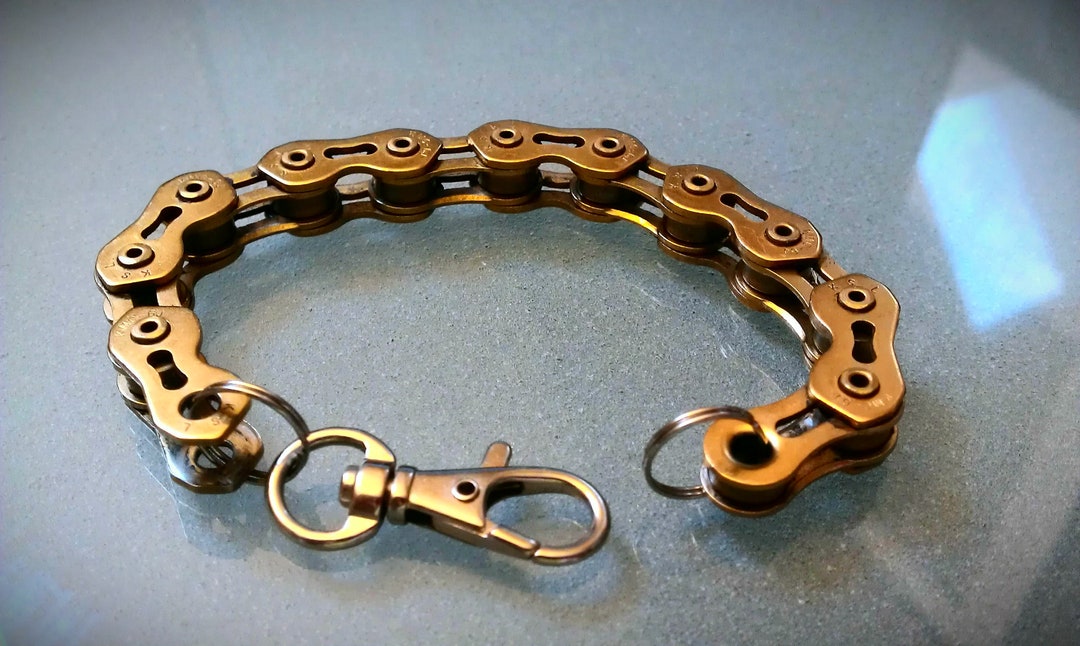Bike Chain Bracelet Silver Gold Biking Jewelry for Men Cycling Gifts ...
