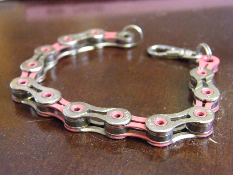Breast Cancer Awareness Pink Ribbon Bike Chain Bracelet - Etsy
